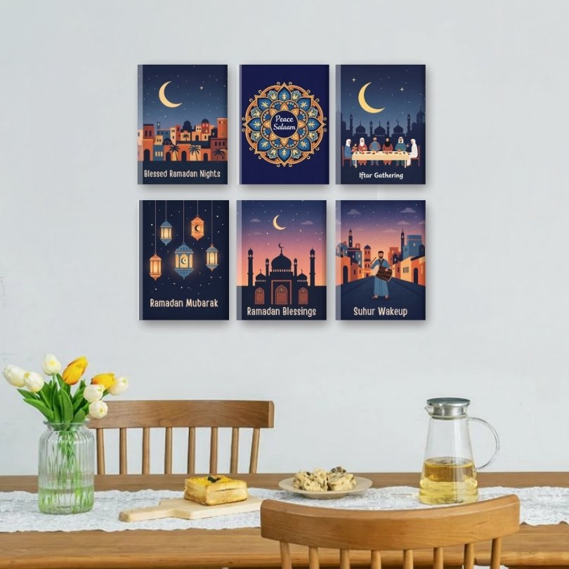 6 Mini Paintings Ramadan Set