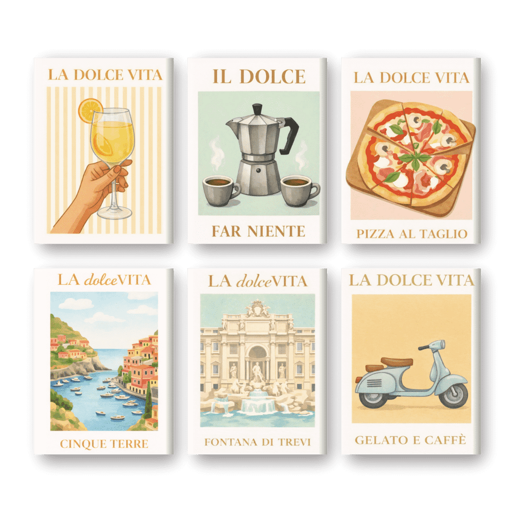 6 Mini Paintings Bella Italia Set Paint by numbers