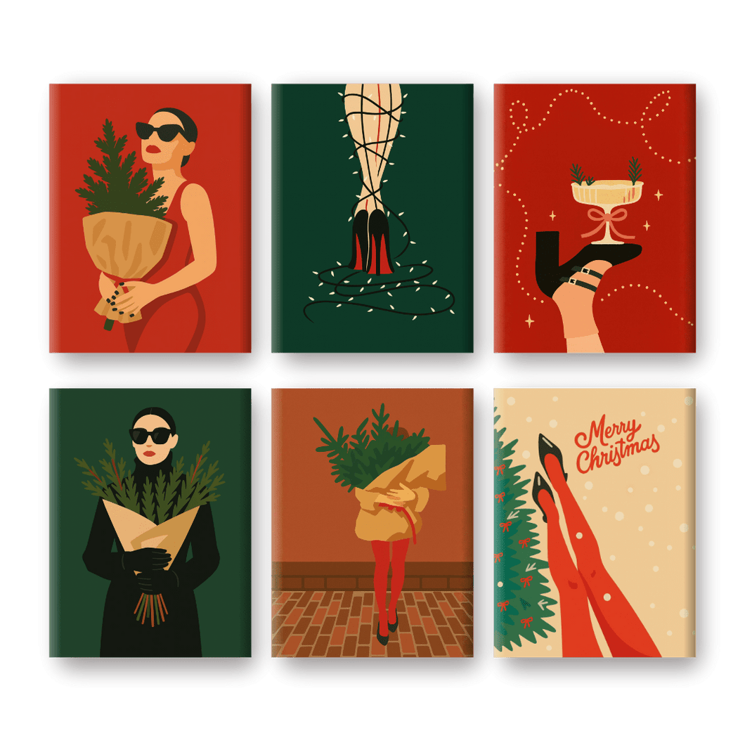 6 Mini Paintings | Classy Christmas Set Paint by numbers